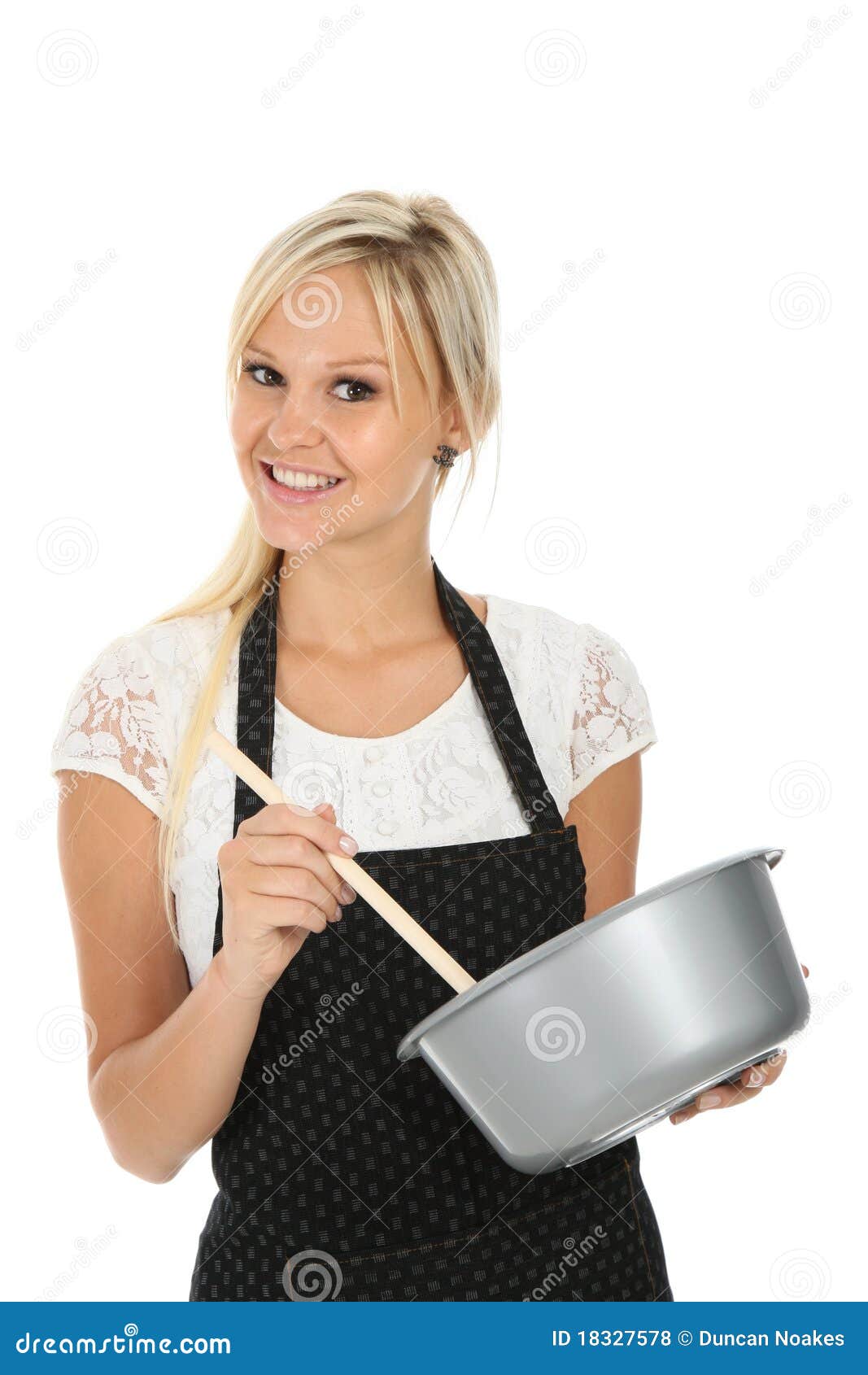 Pretty Blonde Cooking Woman Stock Photo - Image of meals, nutrition ...