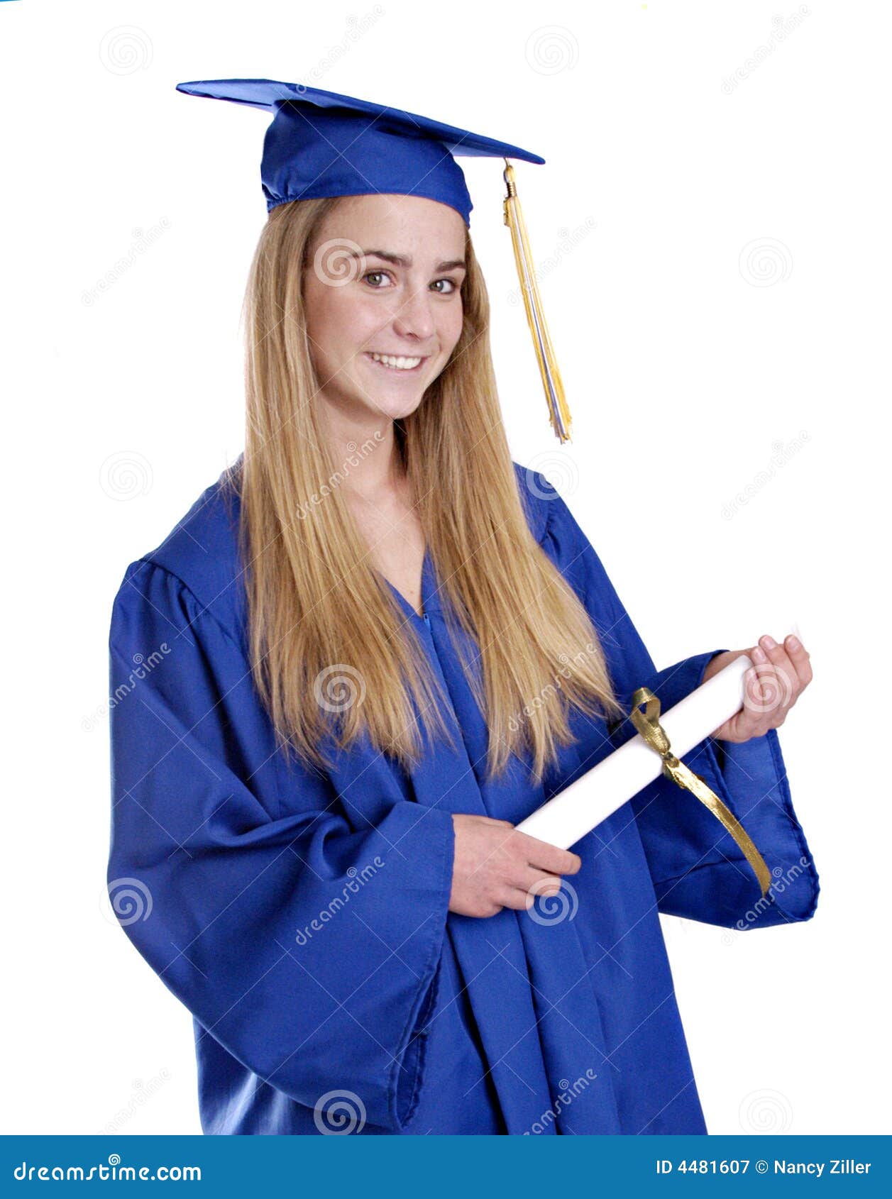 Pretty Blonde Girl with Diploma Stock Image - Image of happy, blond ...