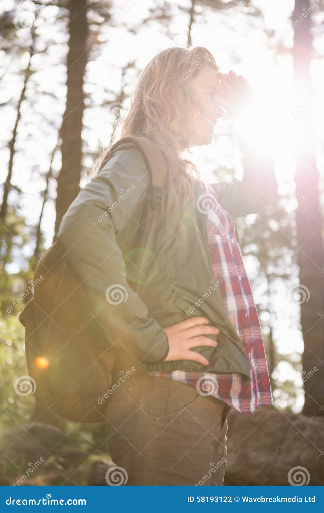 Pretty Blonde Hiker Looking for Path Stock Photo - Image of discovering ...