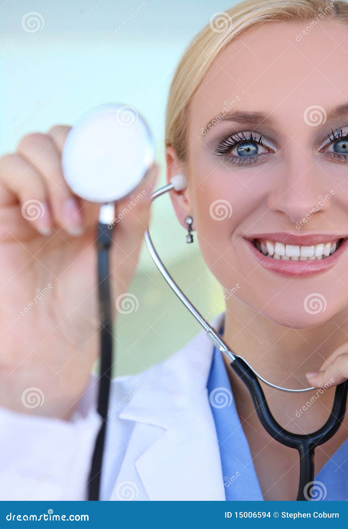 Pretty Blonde Nurse at Hospital Stock Photo - Image of medicine ...