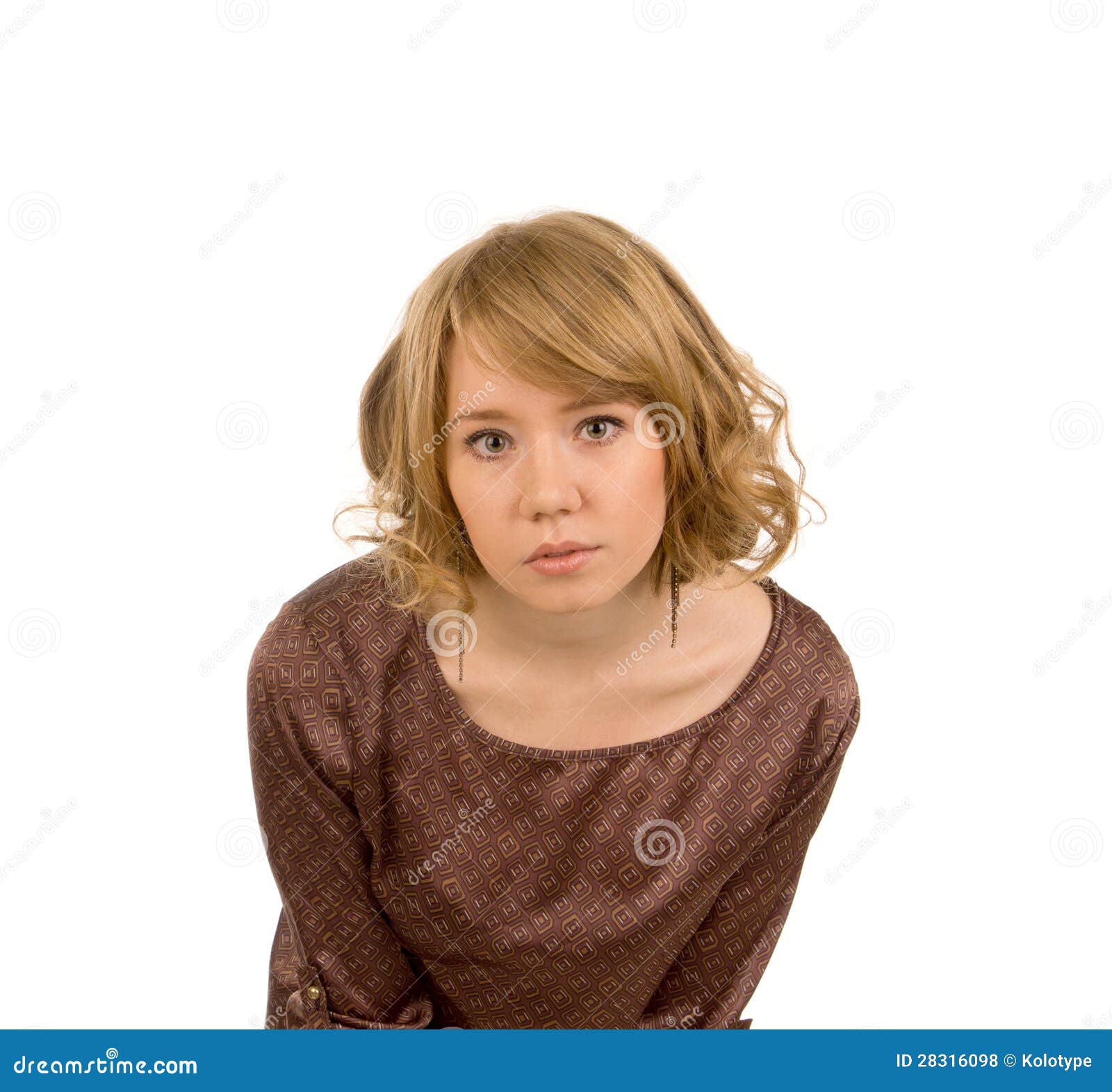 Pretty Blonde Woman Leaning Forwards Stock Photo - Image of adult, cool ...