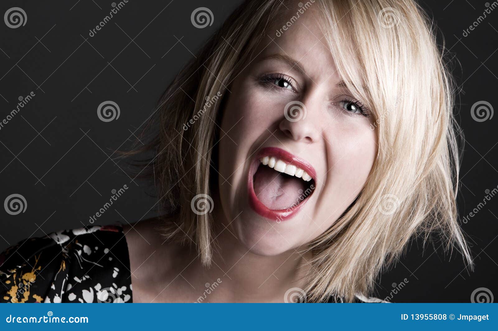 Pretty Blonde Woman Shouting Stock Photo - Image of fashion, attractive ...