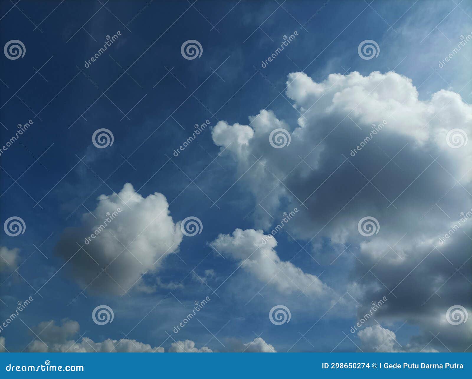 Pretty Blue sky and clouds stock photo. Image of blue - 298650274