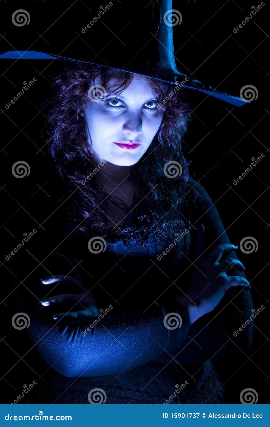 Pretty Blue Witch stock image. Image of waist, horror - 15901737