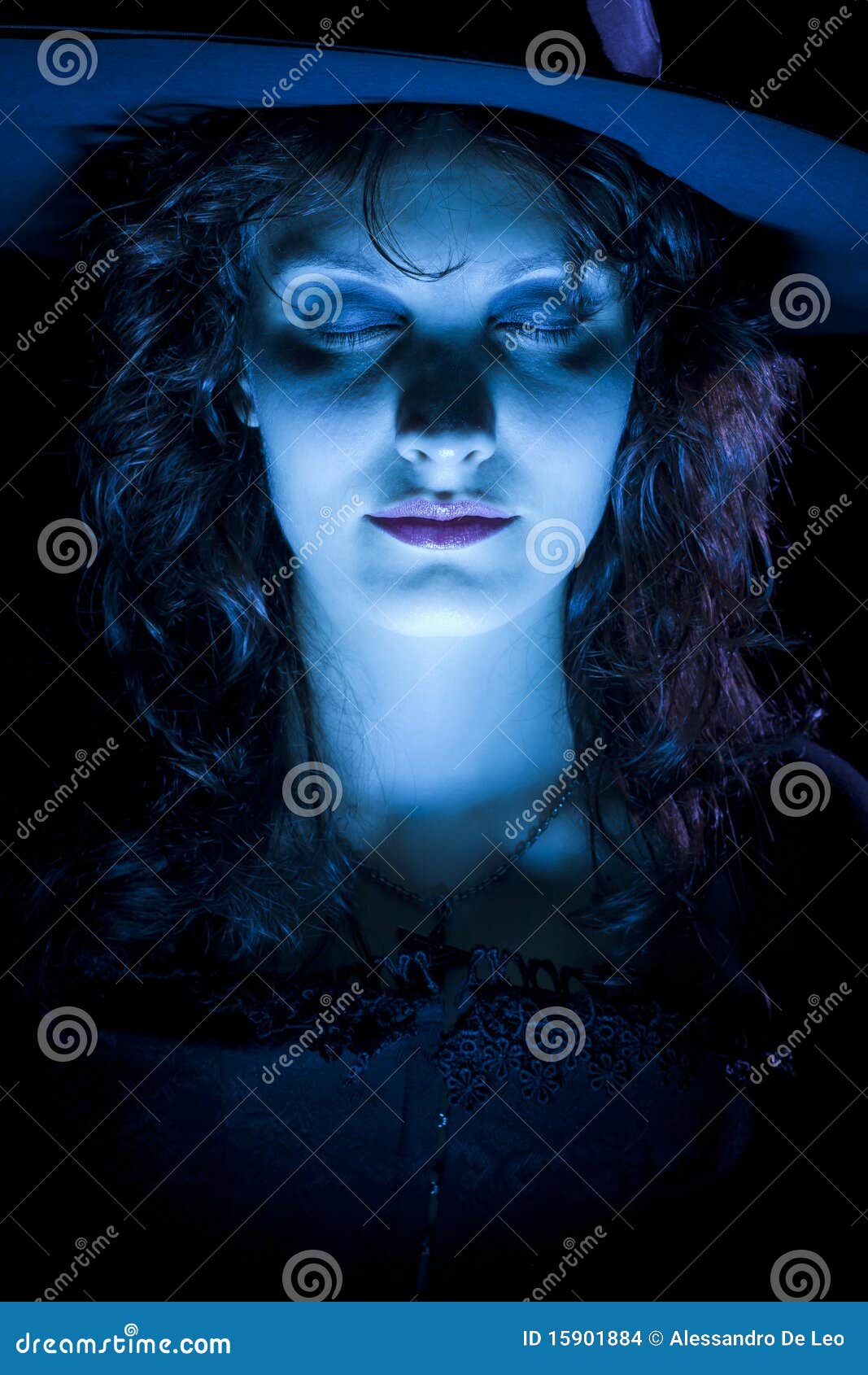 Pretty Blue Witch stock photo. Image of female, witch - 15901884