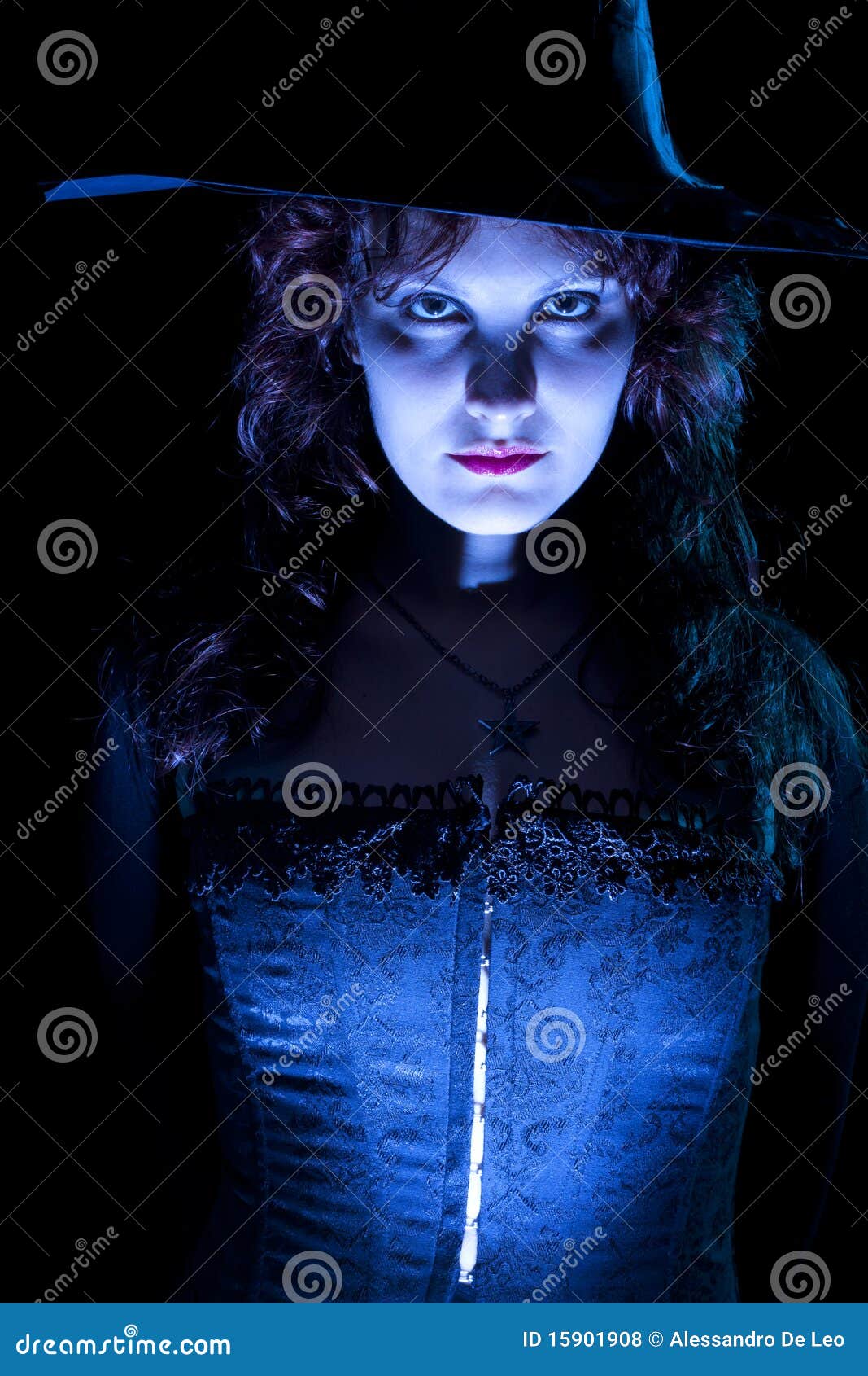 Pretty Blue Witch stock photo. Image of blue, attractive - 15901908
