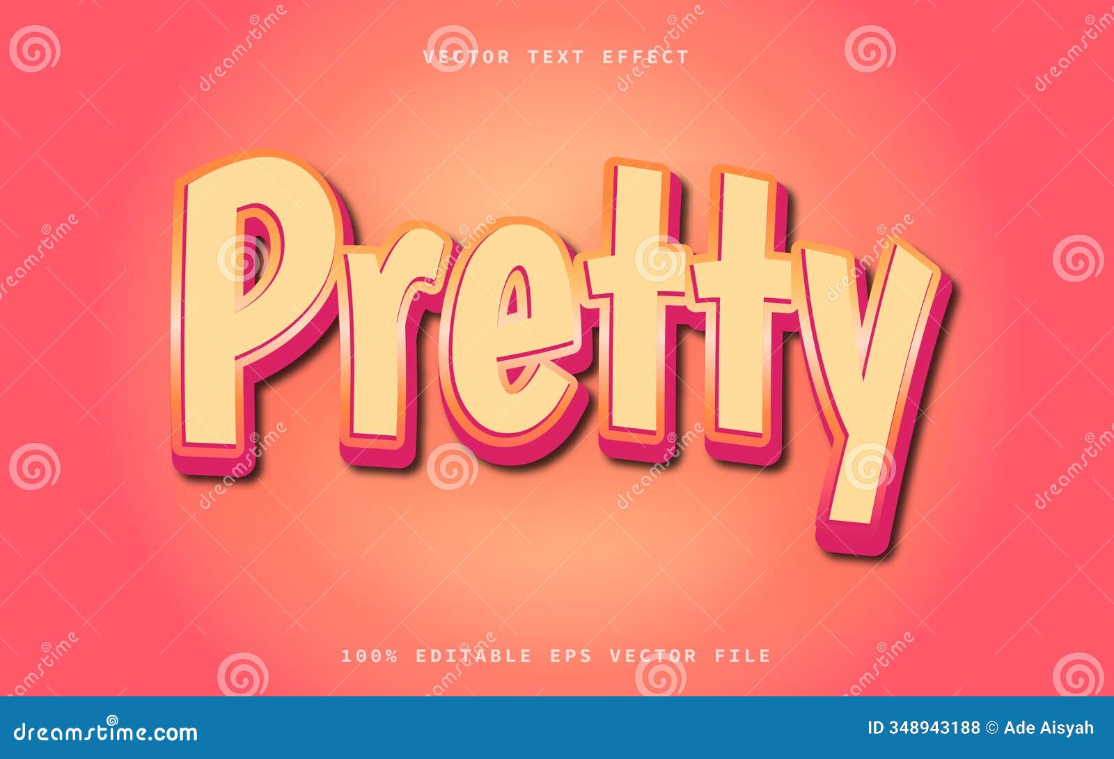 Pretty Editable Text Effect, Editable Cute And Adorable Text Style ...
