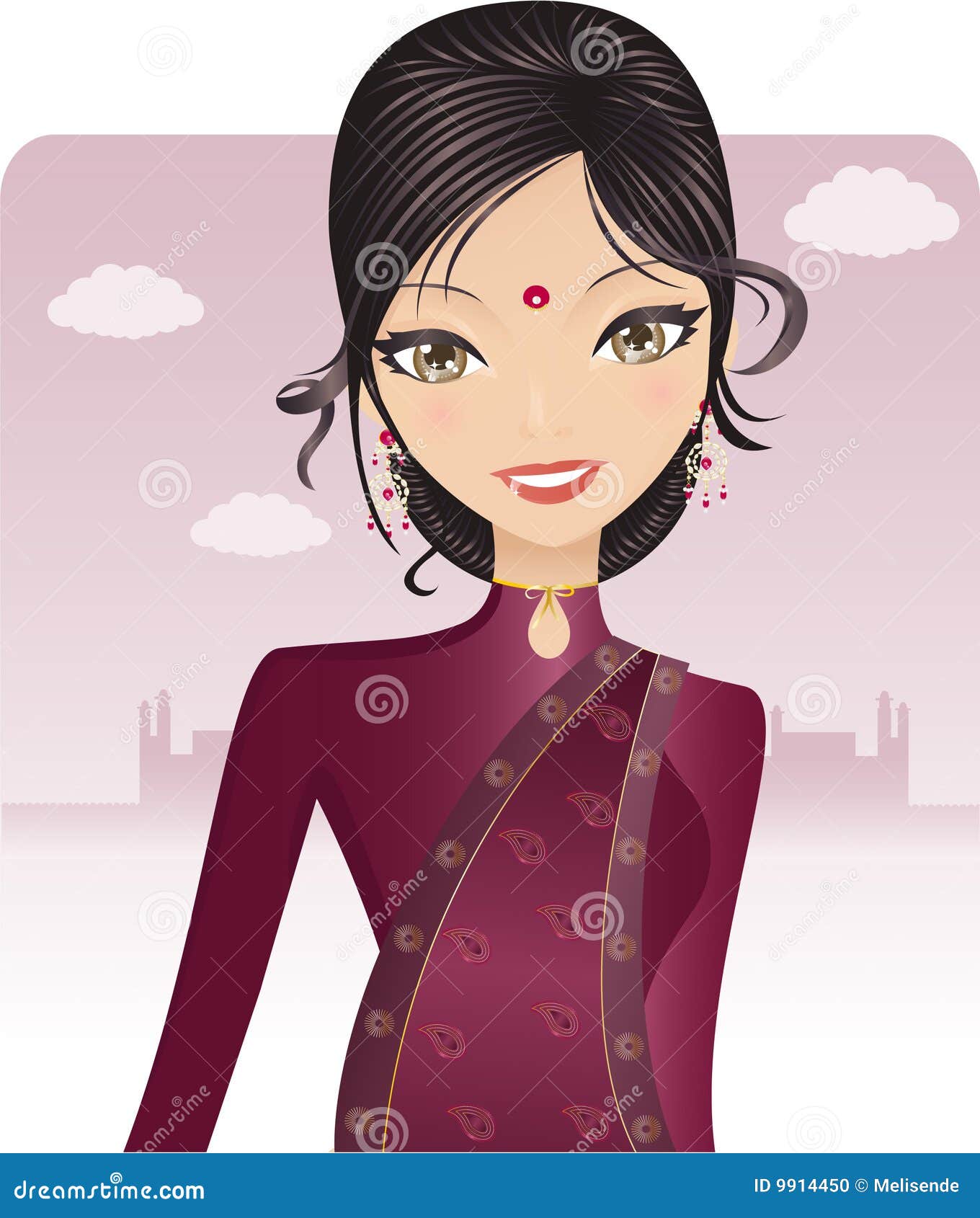Pretty Bollywood Indian stock vector. Illustration of cultures - 9914450