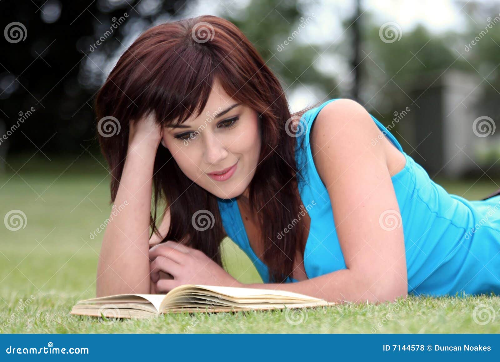 Pretty Book Reader stock photo. Image of caucasian, education - 7144578