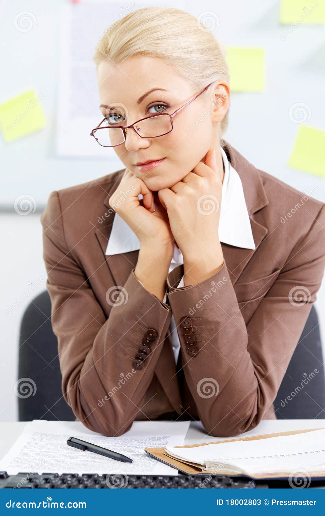 Pretty boss stock image. Image of collar, employee, female - 18002803