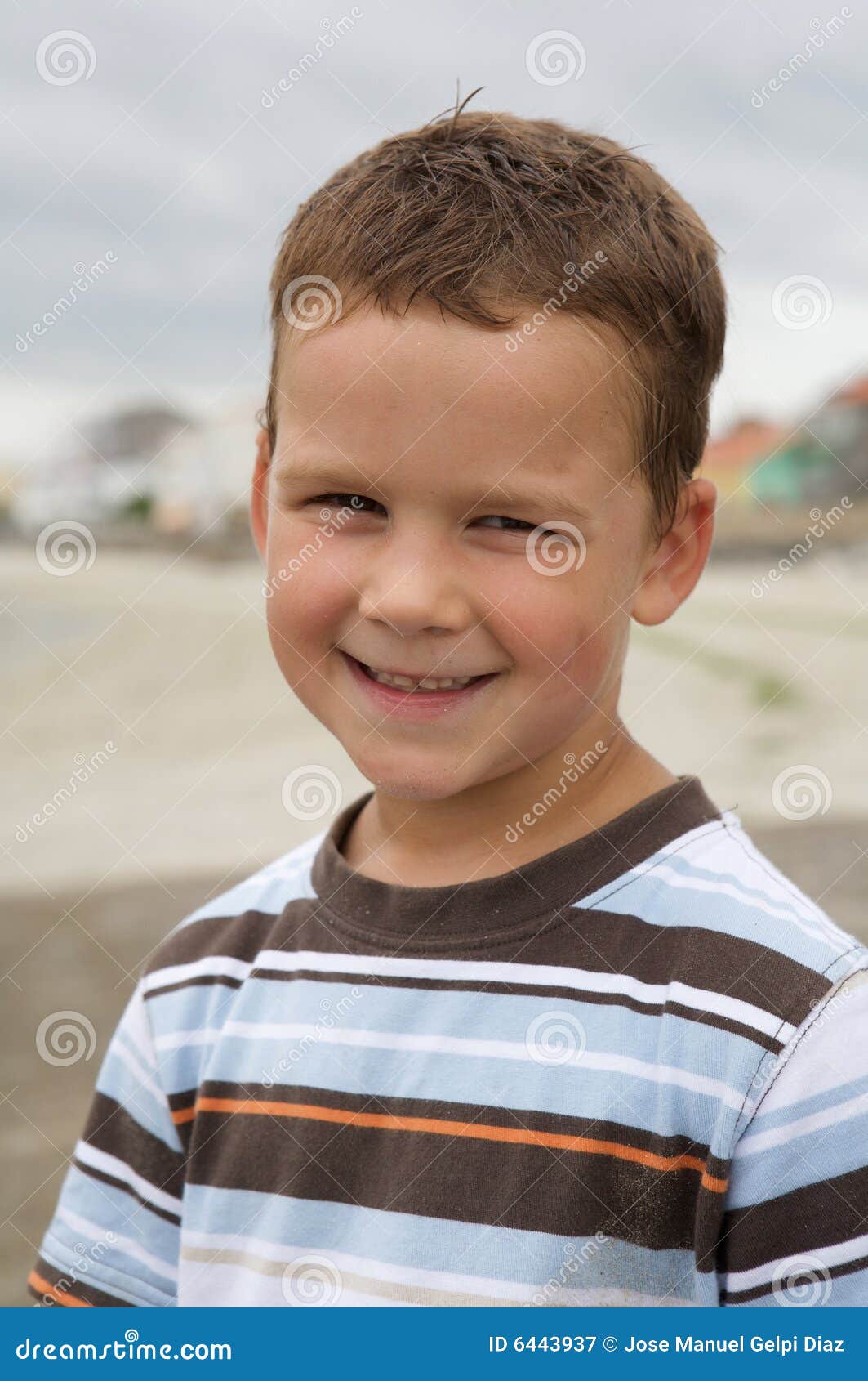 Pretty Boy Smiling on Beach Stock Image - Image of leisure, male: 6443937