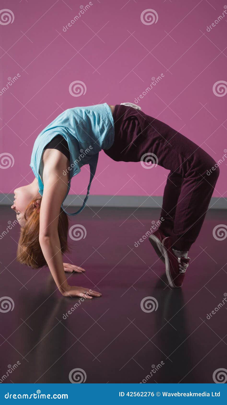 Pretty Break Dancer Doing a Back Bend Stock Photo - Image of posing ...