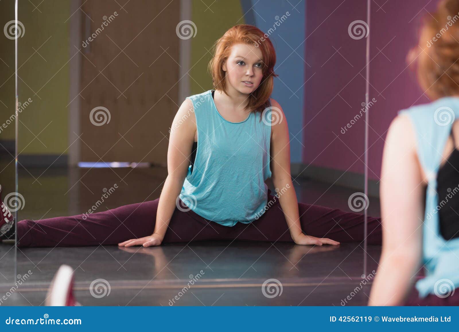 Pretty Break Dancer Doing Splits Looking Mirror Stock Photos - Free ...