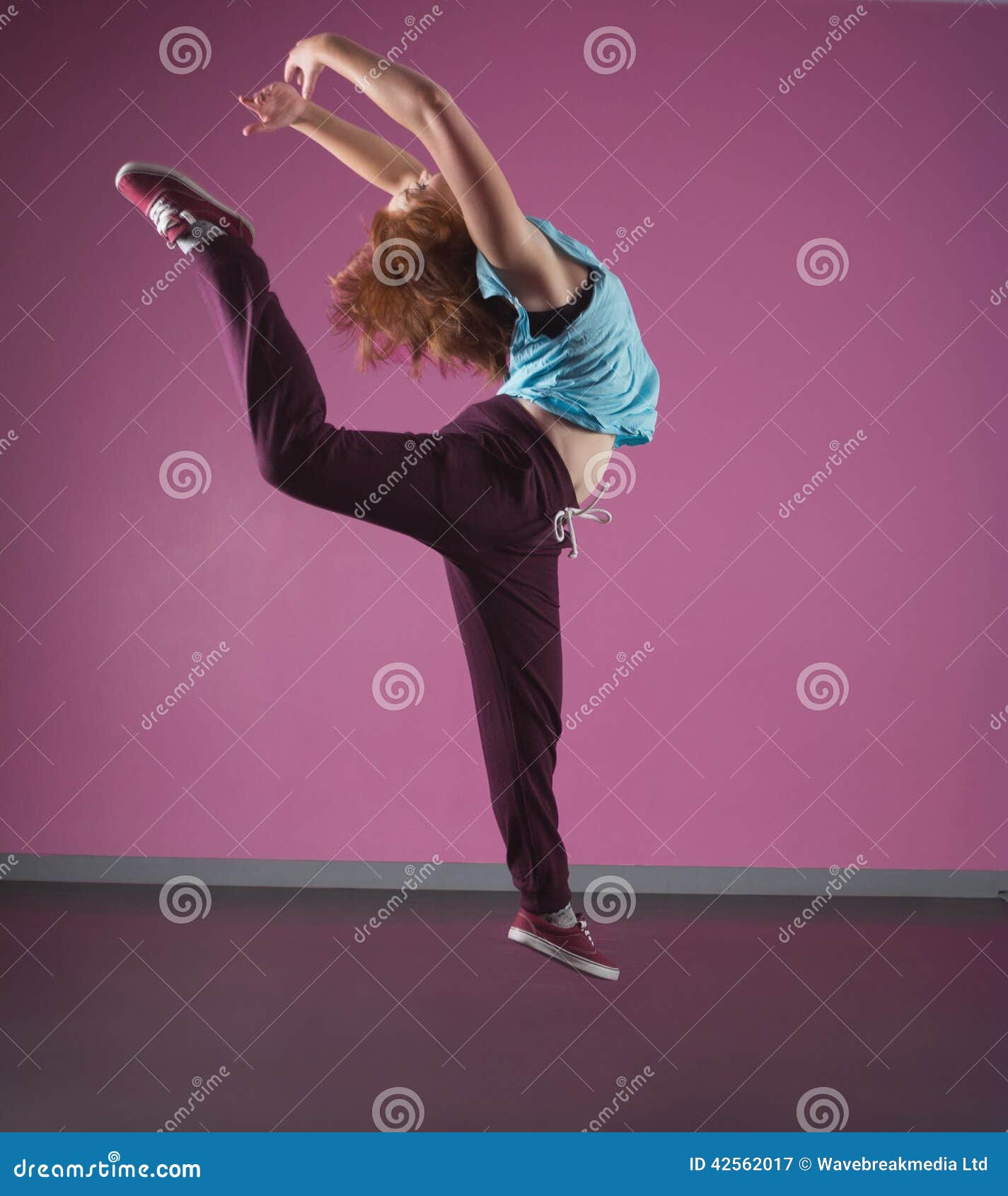 Pretty Break Dancer Leaping Mid Air Stock Image - Image of moving ...