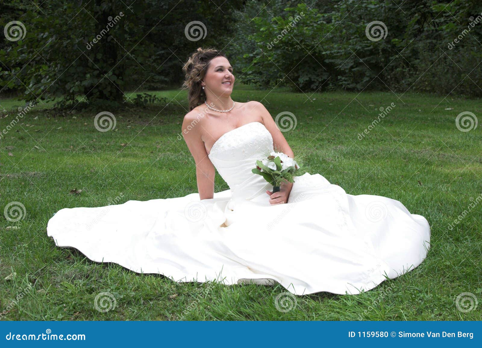 Pretty bride stock photo. Image of people, leaning, happiness - 1159580