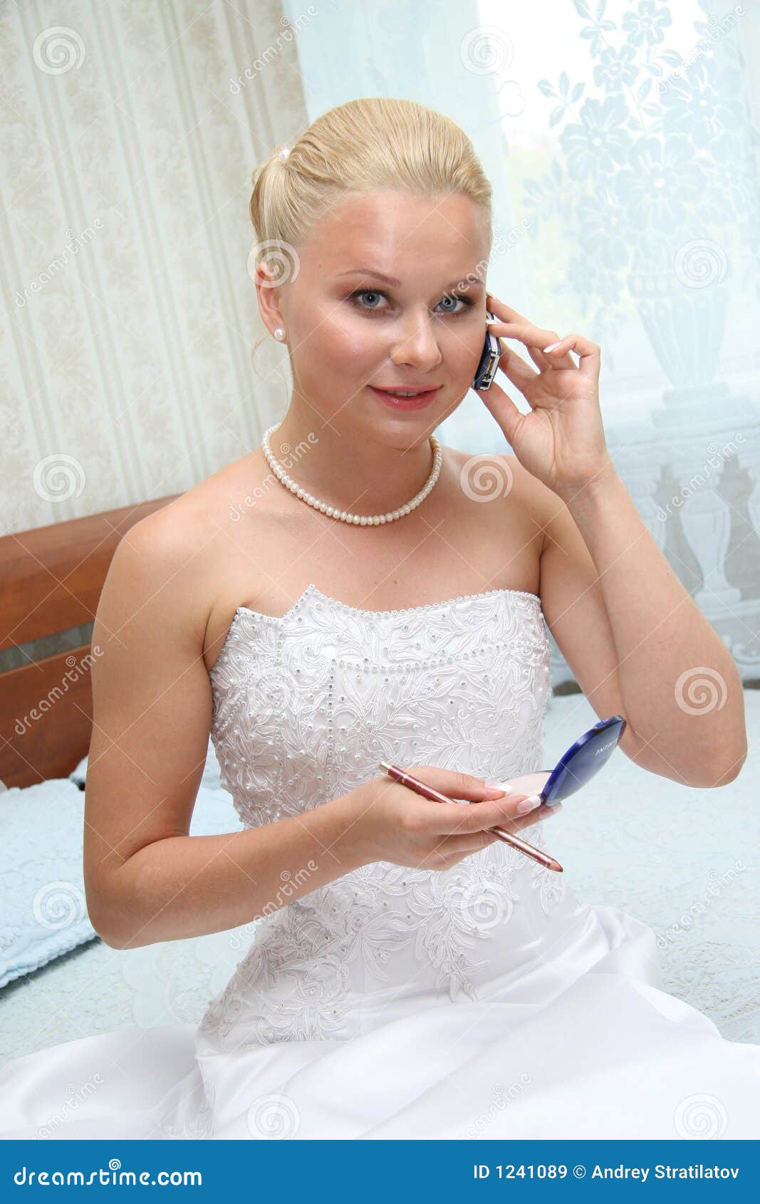 Pretty bride stock image. Image of married, church, rings - 1241089