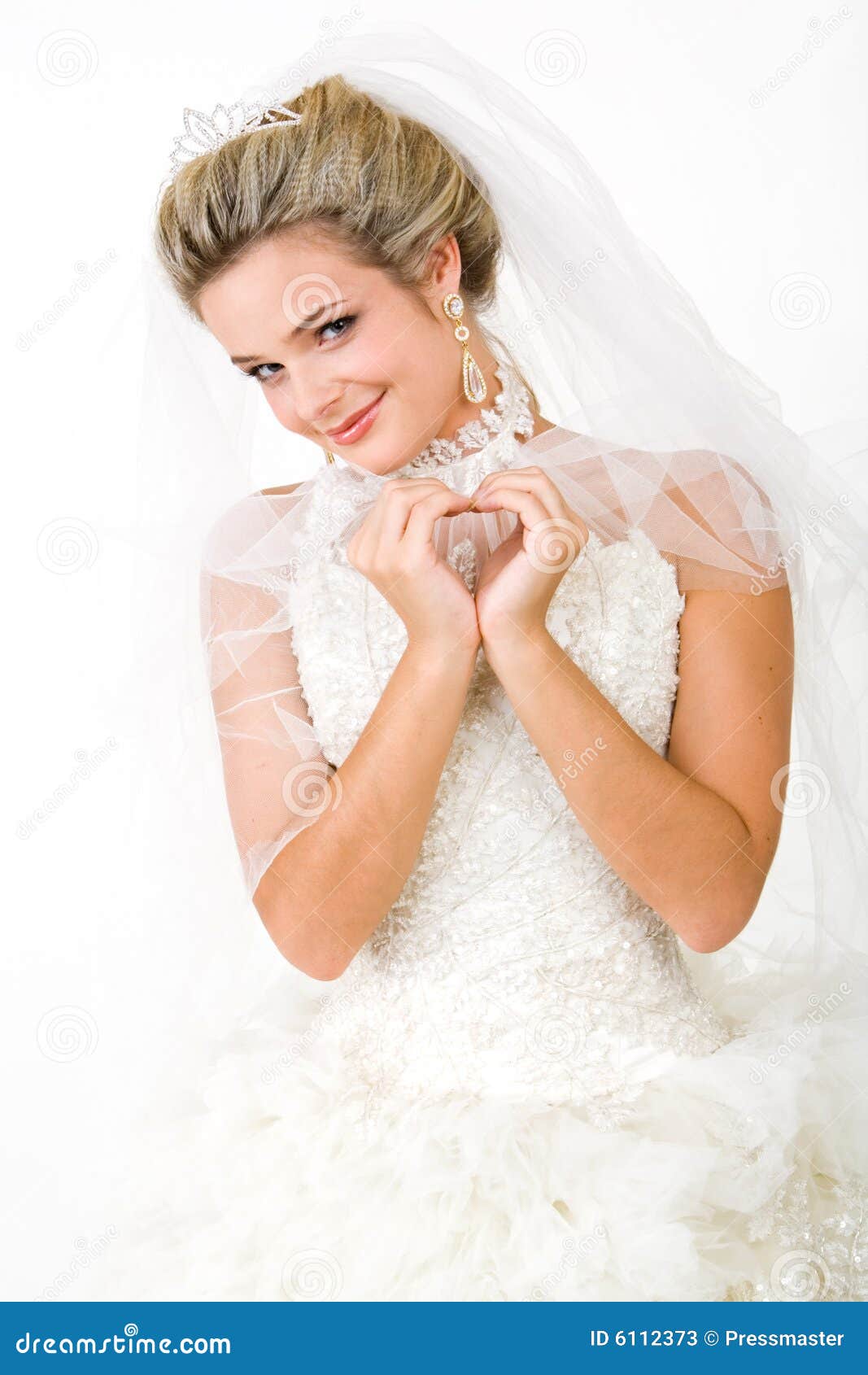 Pretty bride stock image. Image of hairdo, caucasian, hairstyle - 6112373