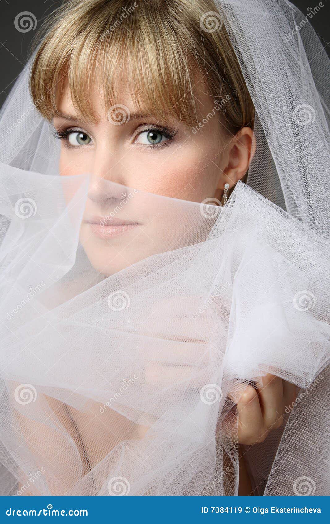 Pretty bride stock image. Image of studio, veil, face - 7084119