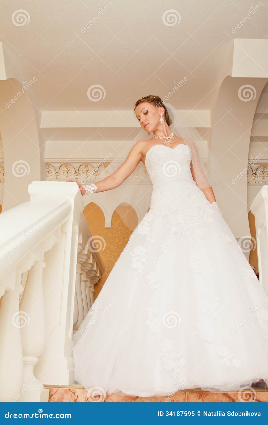 Pretty bride stock image. Image of love, female, inside - 34187595