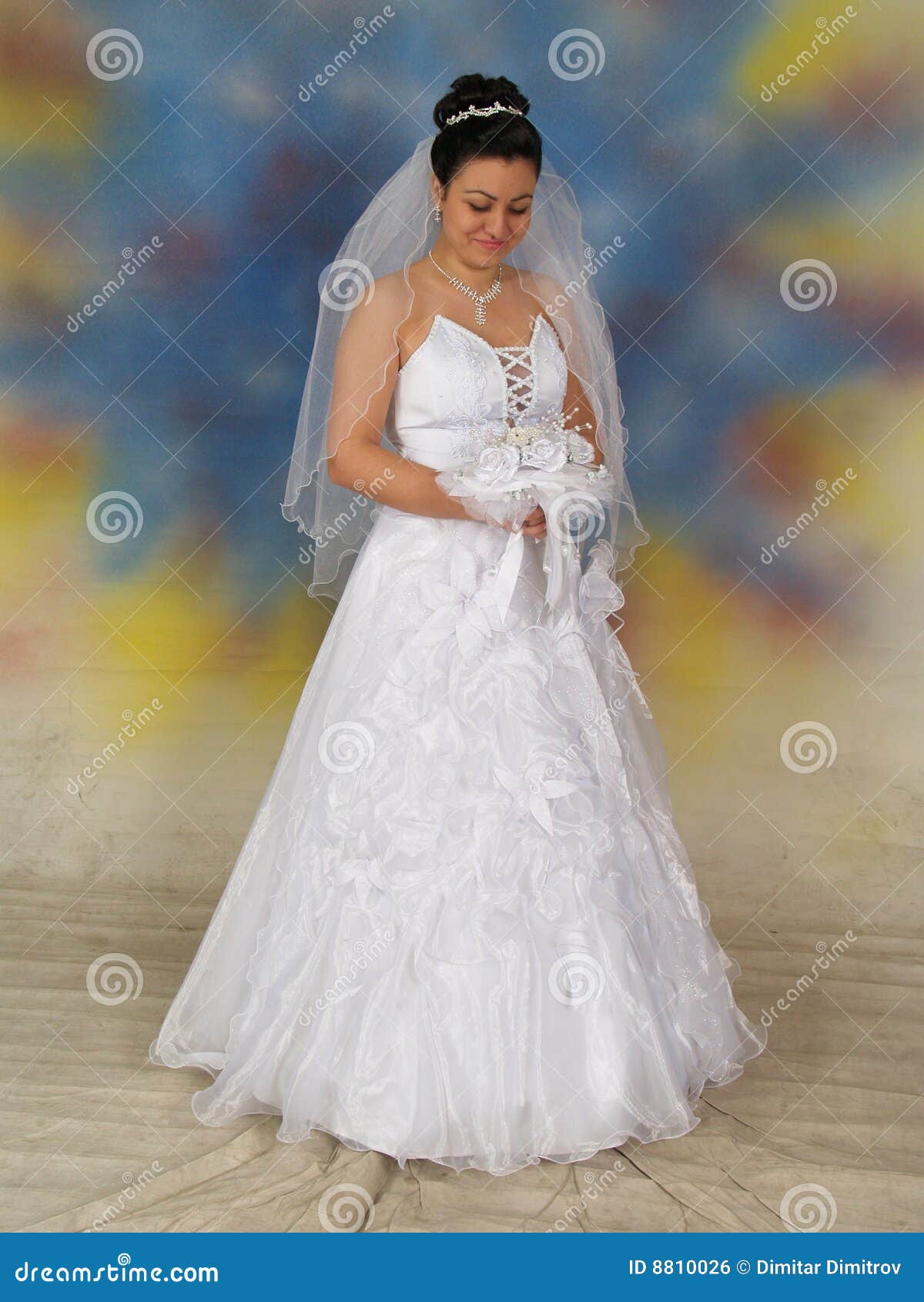 Pretty Bride in Wedding Dress Stock Photo - Image of fashion, glamour ...