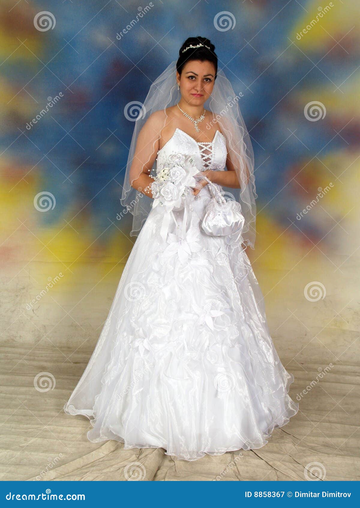 Pretty Bride in Wedding Dress Stock Image - Image of fashionable ...