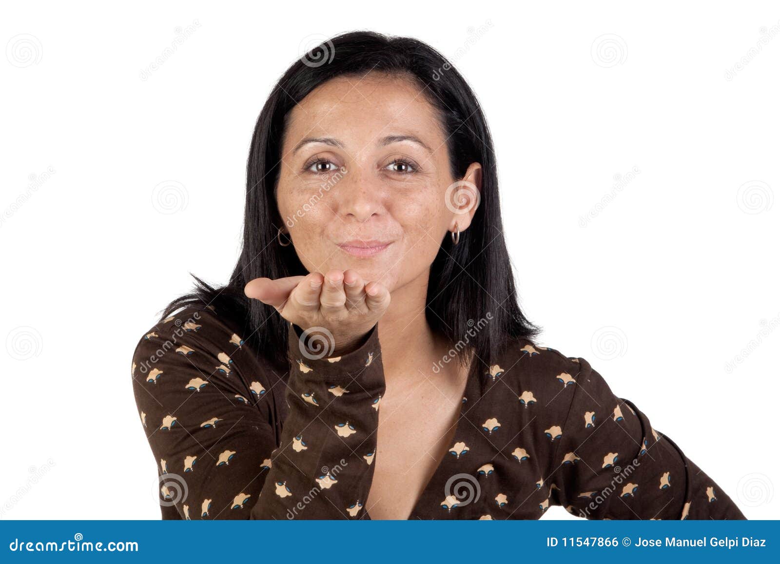Pretty Brown Girl Throwing A Kiss Stock Photo - Image of brown, face ...