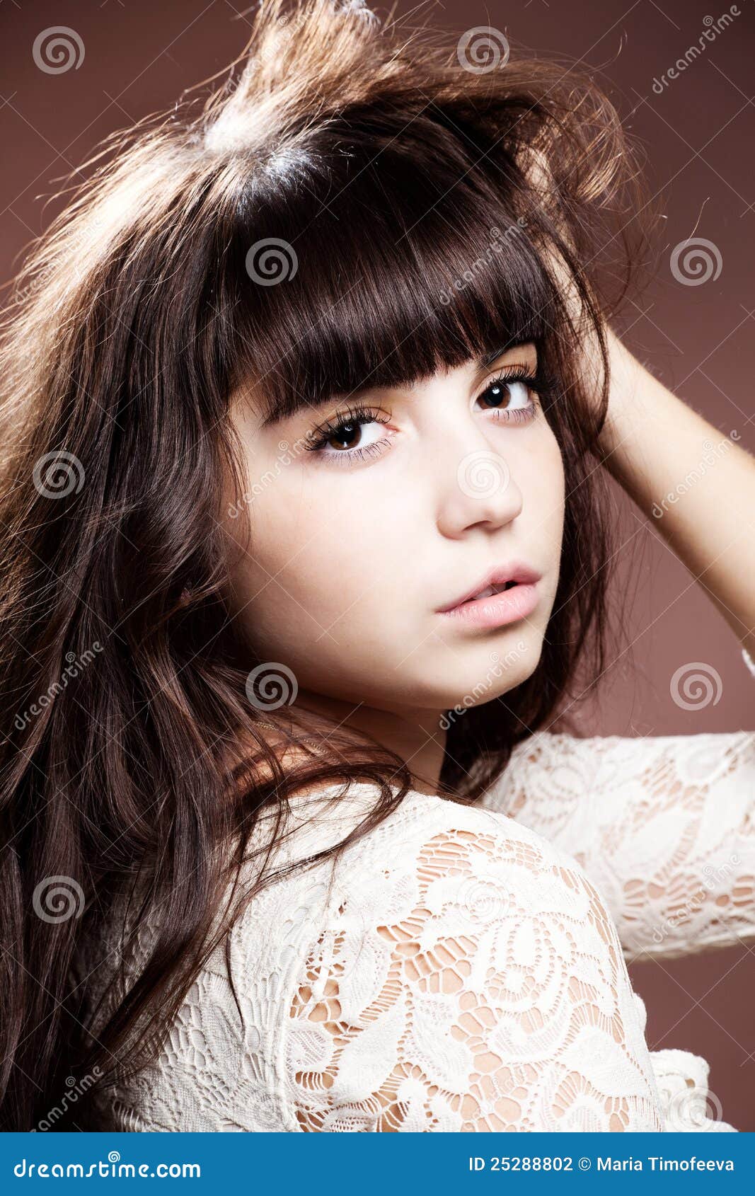 Pretty brunette stock photo. Image of effect, cool, femininity - 25288802