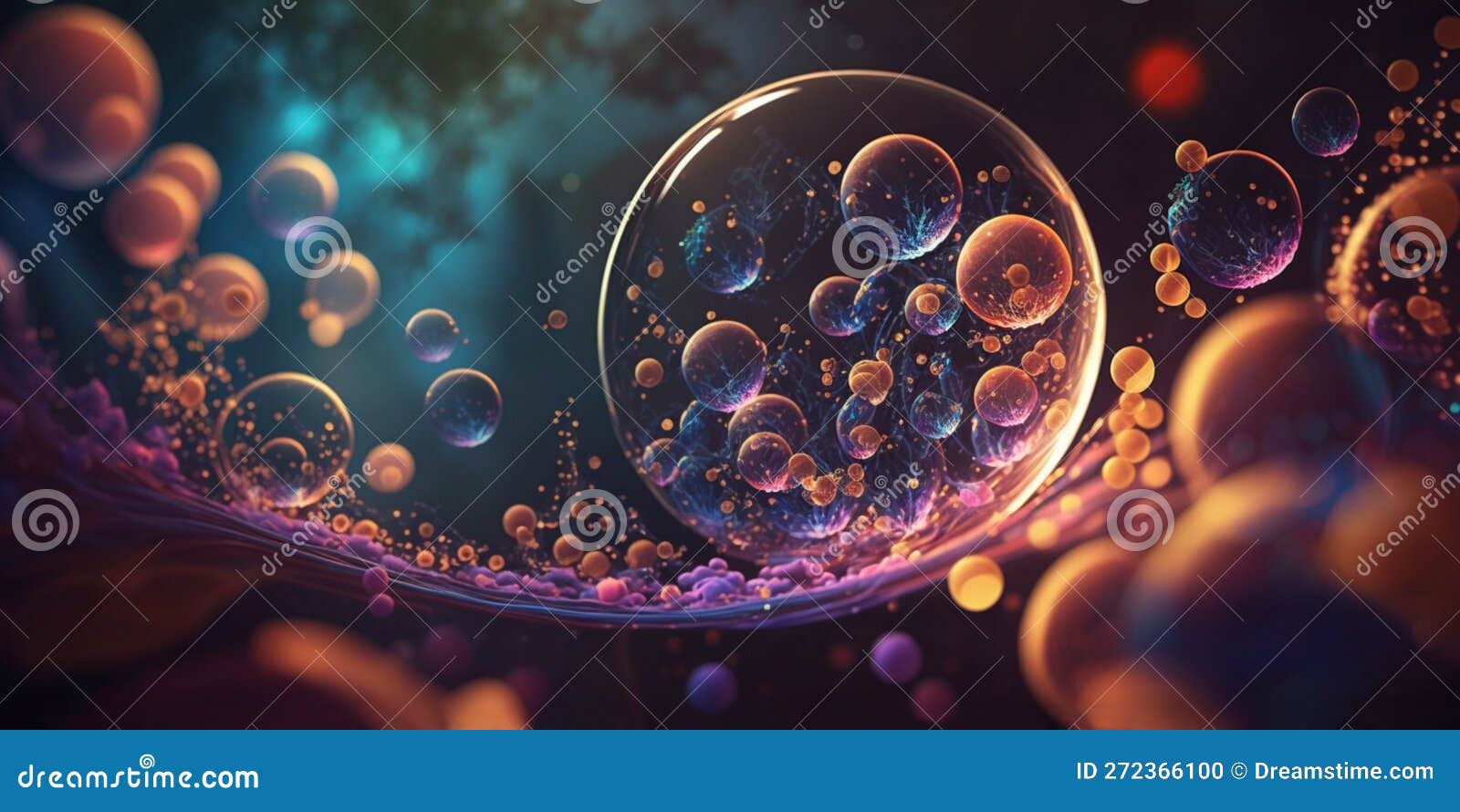 Pretty Bubbles Background With Dark Colors, 3d Round Circles, Liquid ...