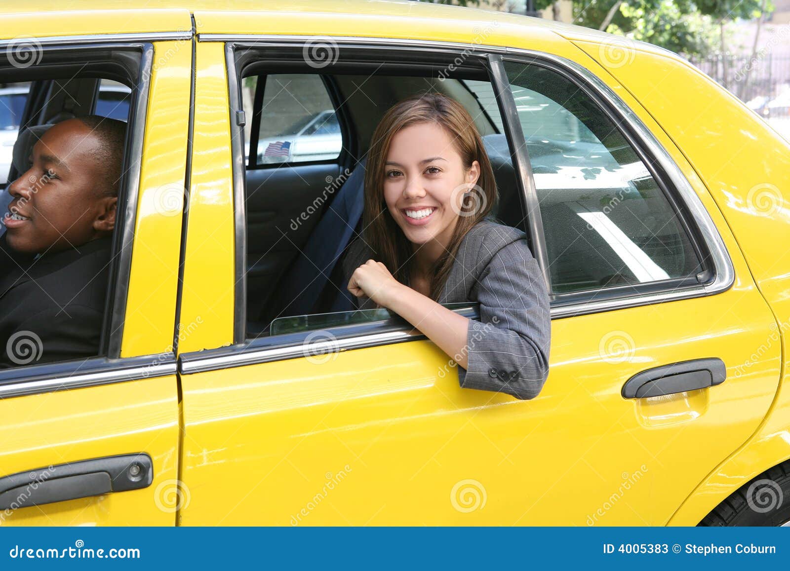 Pretty Business in Taxi stock image. Image of style, outdoor - 4005383