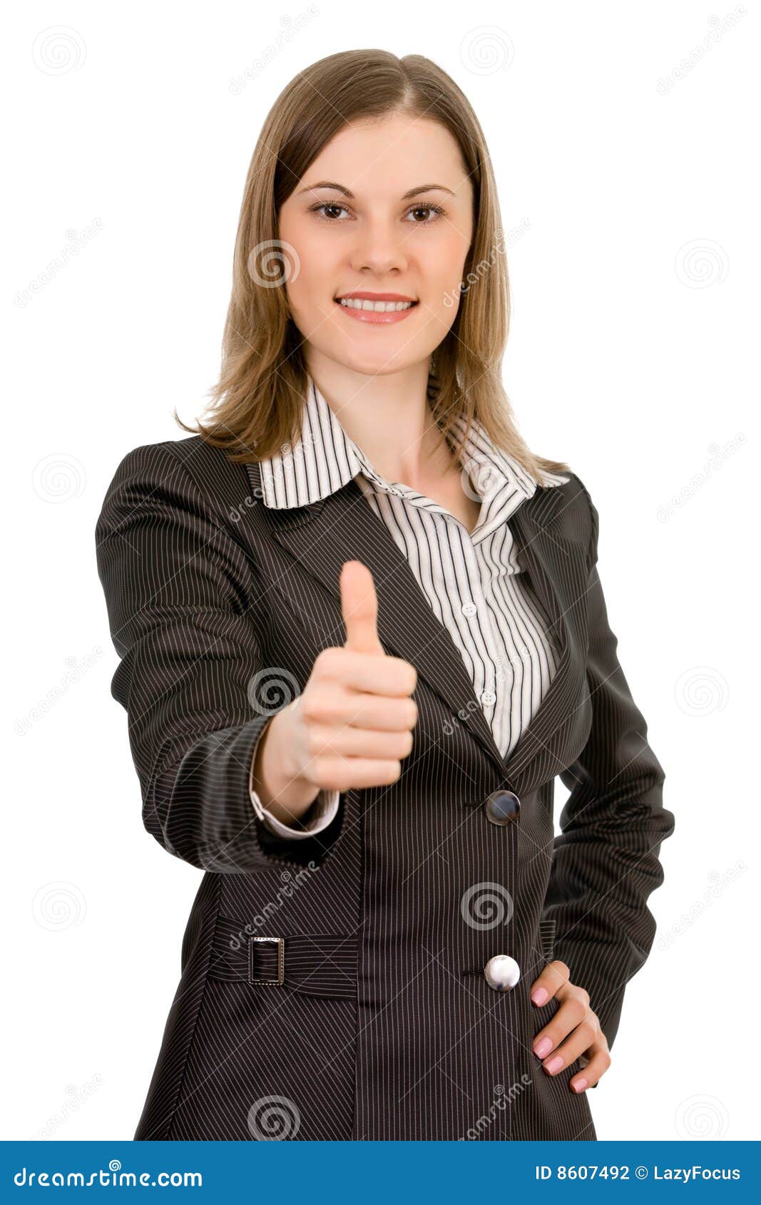 Pretty Business Woman. Isolated on White. Stock Photo - Image of ...