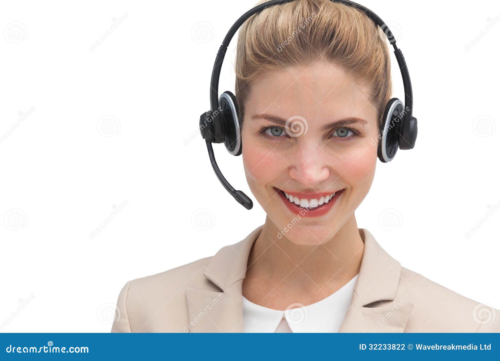 Pretty call center agent stock photo. Image of smart - 32233822