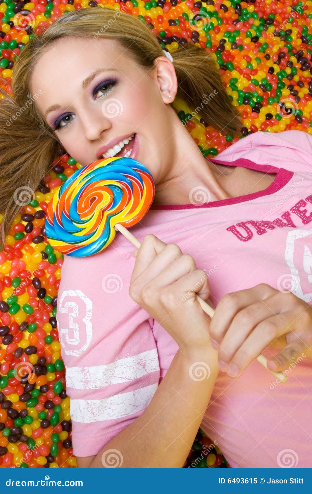 Pretty Candy Girl stock image. Image of biting, sweets - 6493615