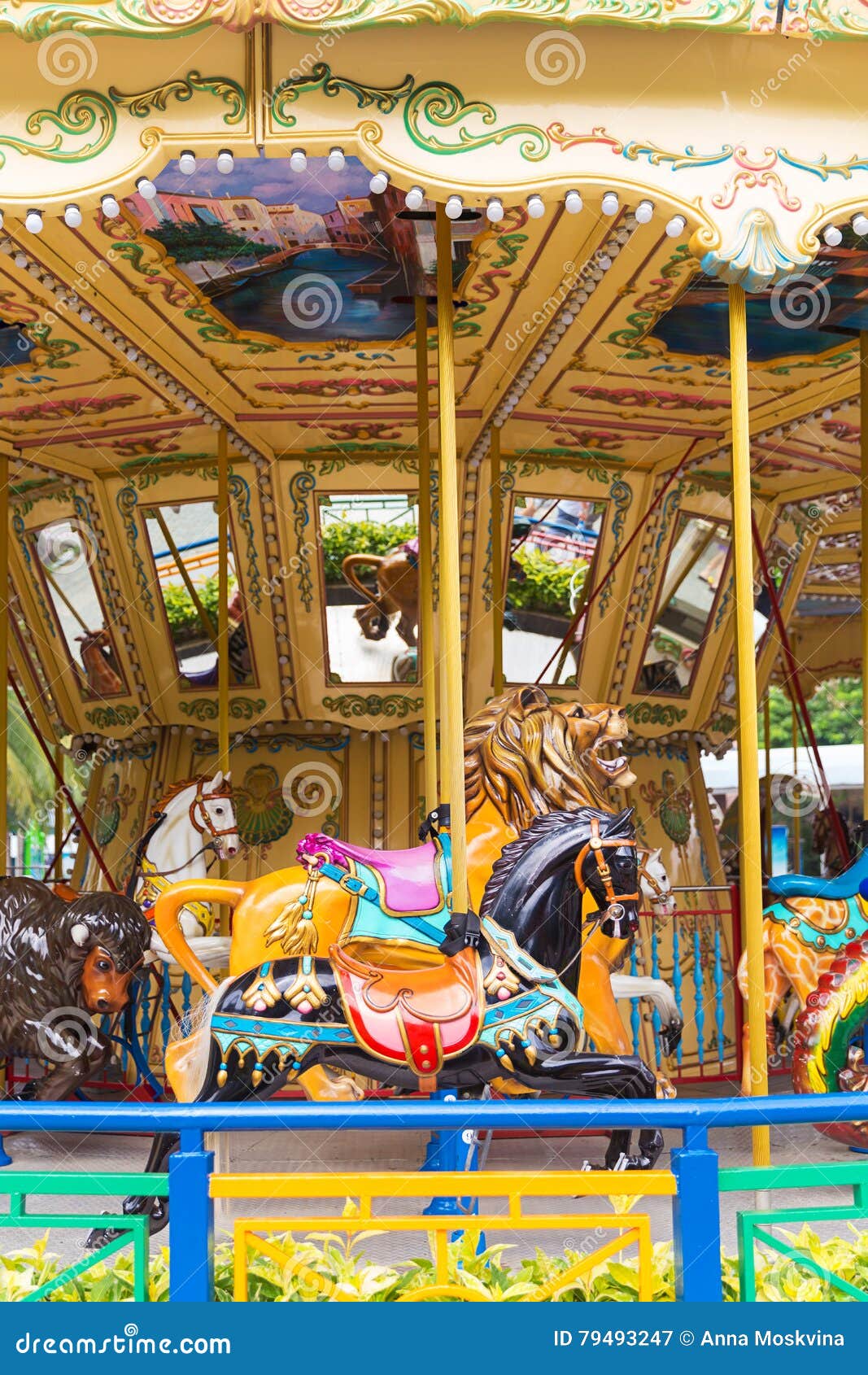 Pretty Carousel Adventure Amusement Park Stock Image - Image of horse ...