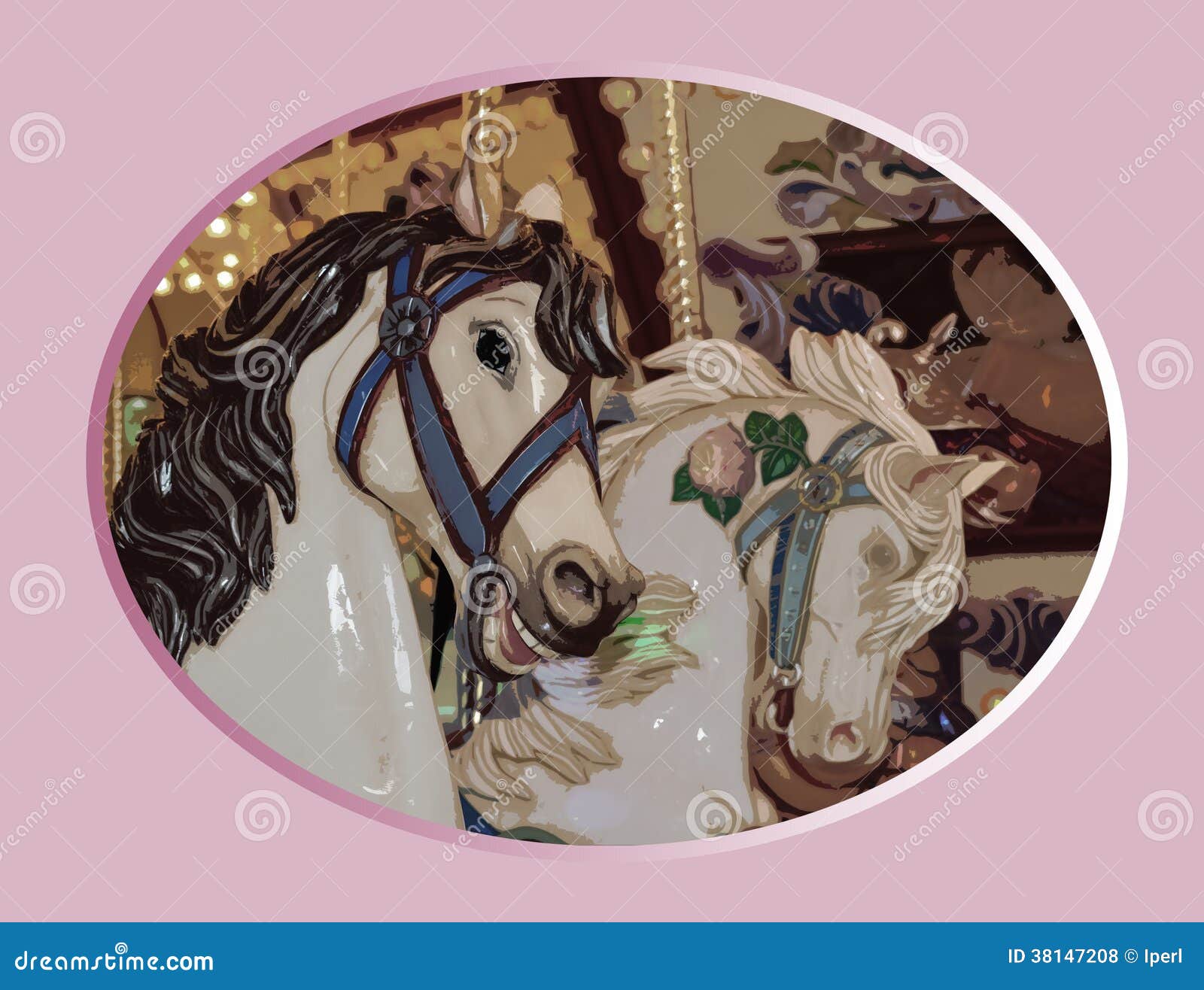 Carousel Horses Summer Pattern Vector Illustration | CartoonDealer.com ...