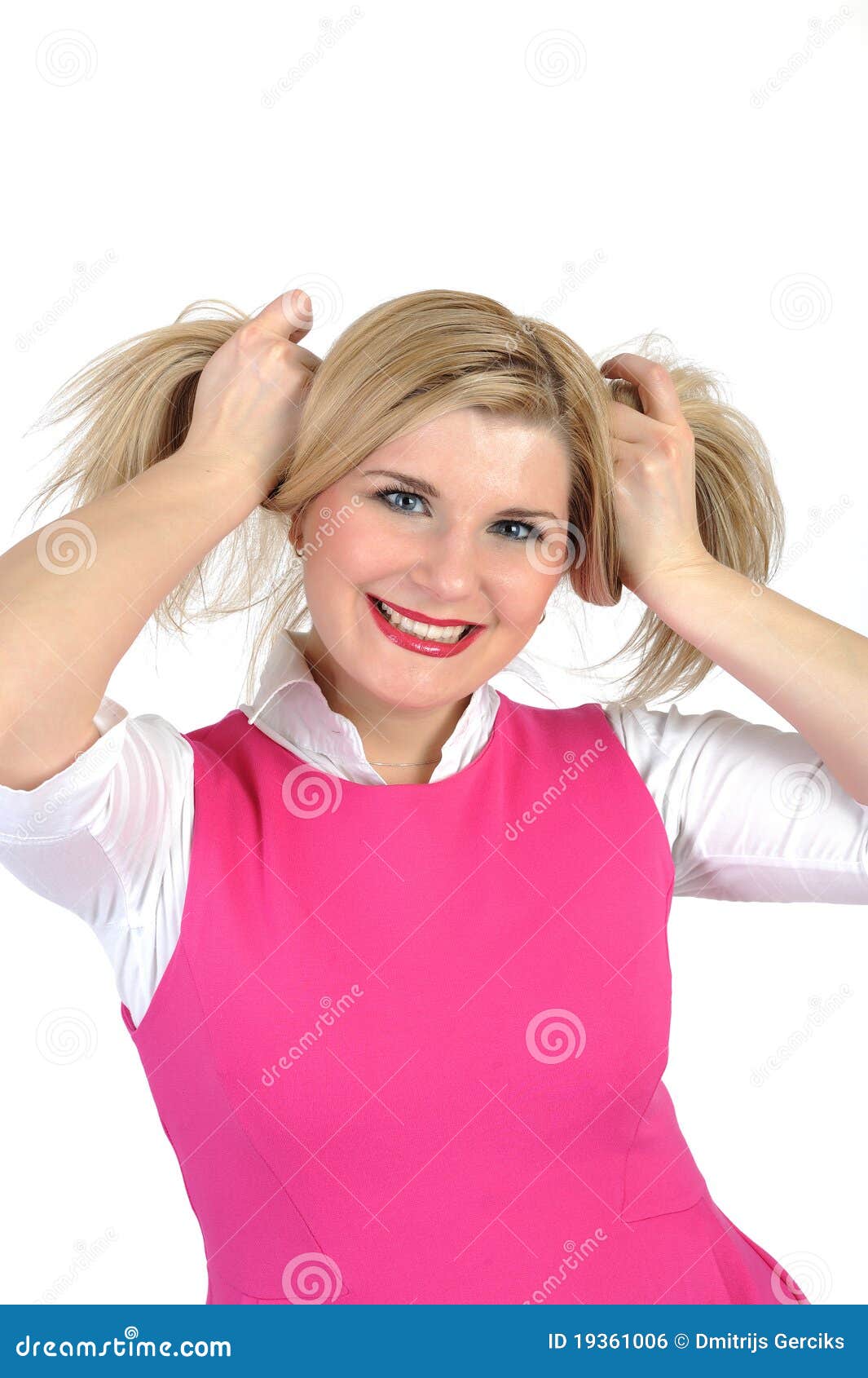 Pretty Casual Female Having Fun. Stock Photo - Image of funny, holiday ...