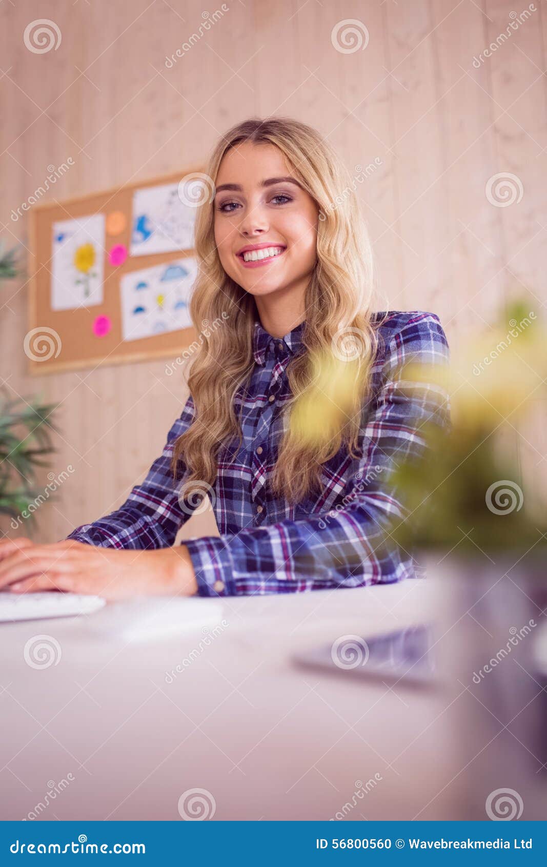 Pretty Casual Worker at Her Desk Stock Photo - Image of mouse, adult ...