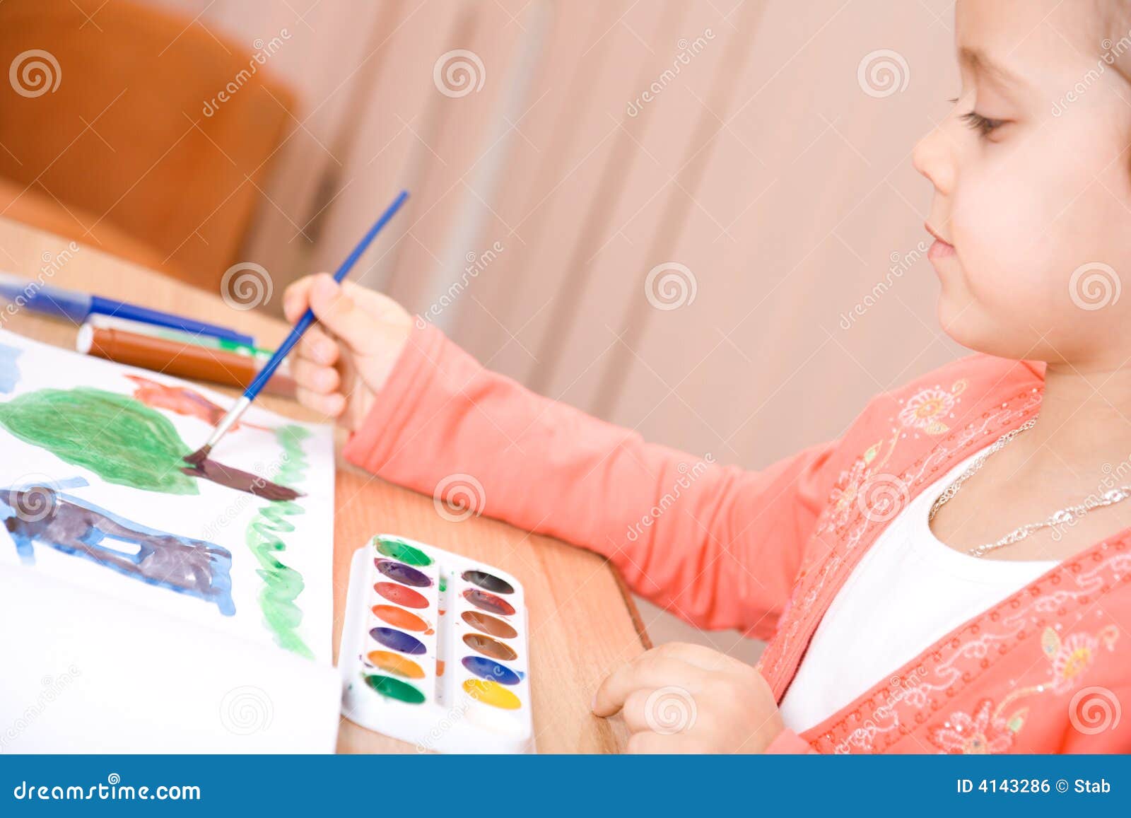 Caucasian Child Profile Portrait Close Up. Kids Face. Stock Photography ...