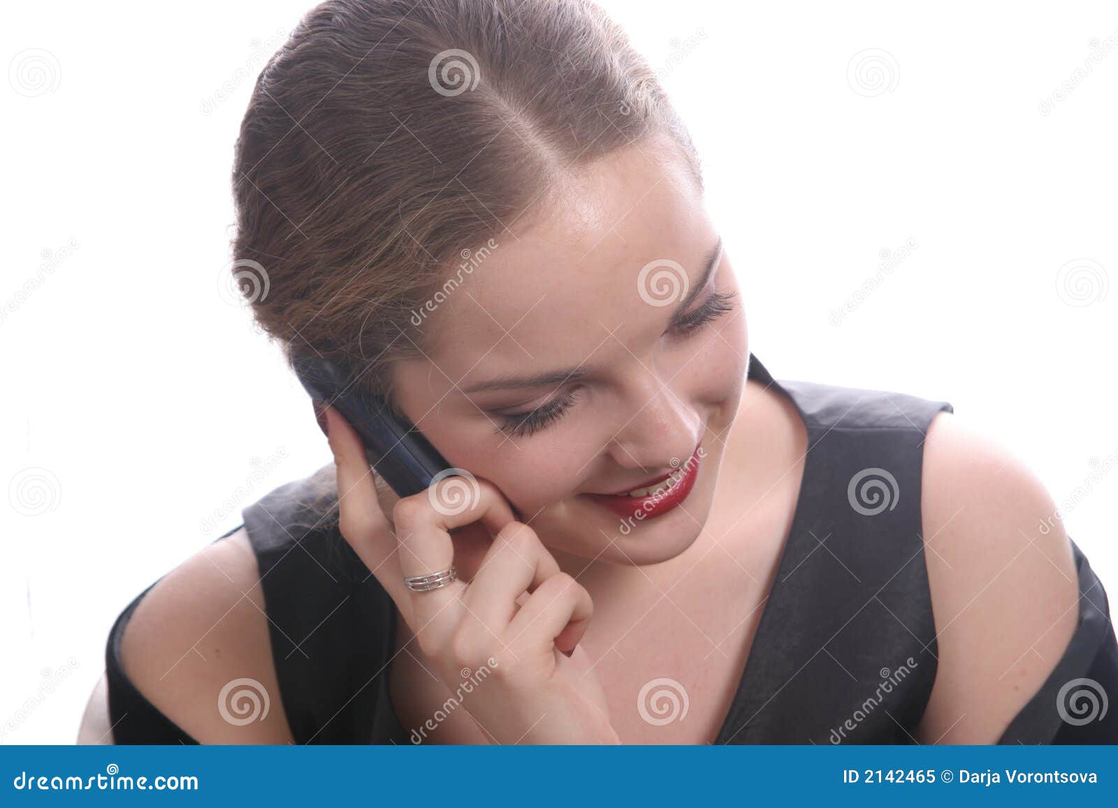 Pretty with cell phone stock image. Image of gentle, elegant - 2142465