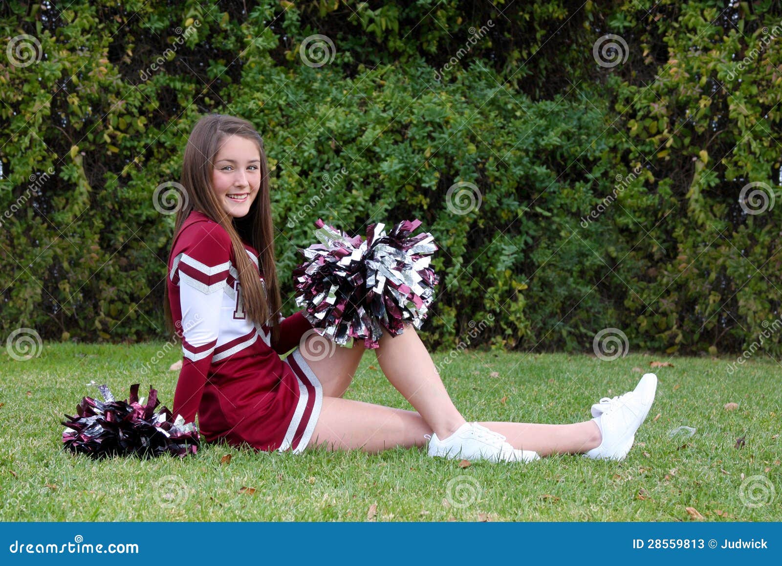Pretty Cheerleader stock image. Image of pose, woman - 28559813