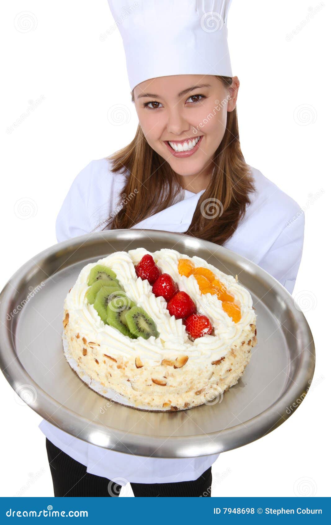 Pretty Chef Holding Cake stock photo. Image of food, handsome - 7948698