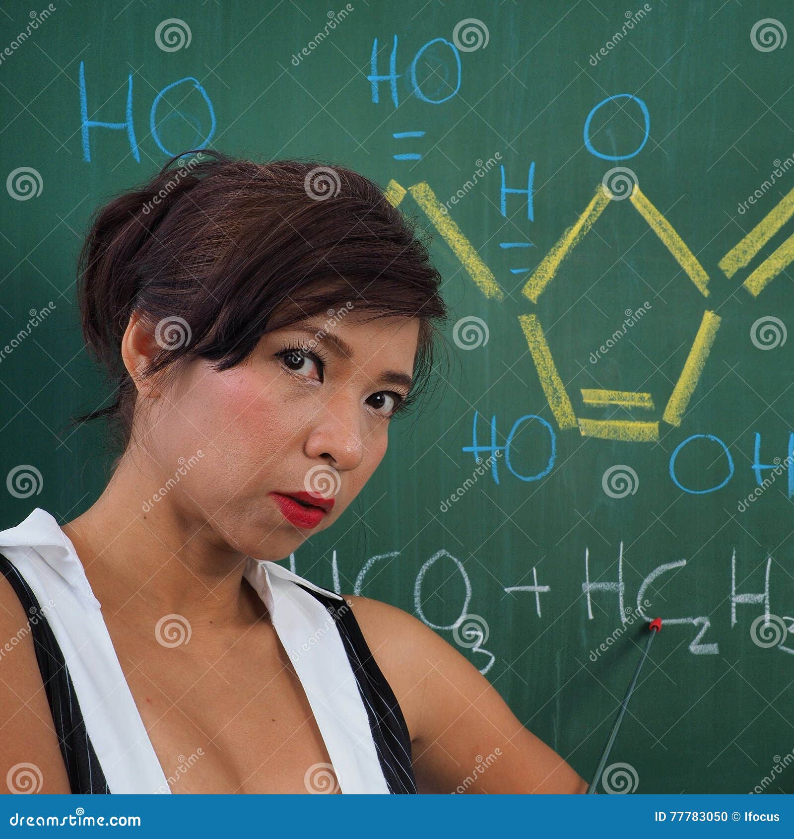 Pretty chemistry teacher stock photo. Image of expression - 77783050