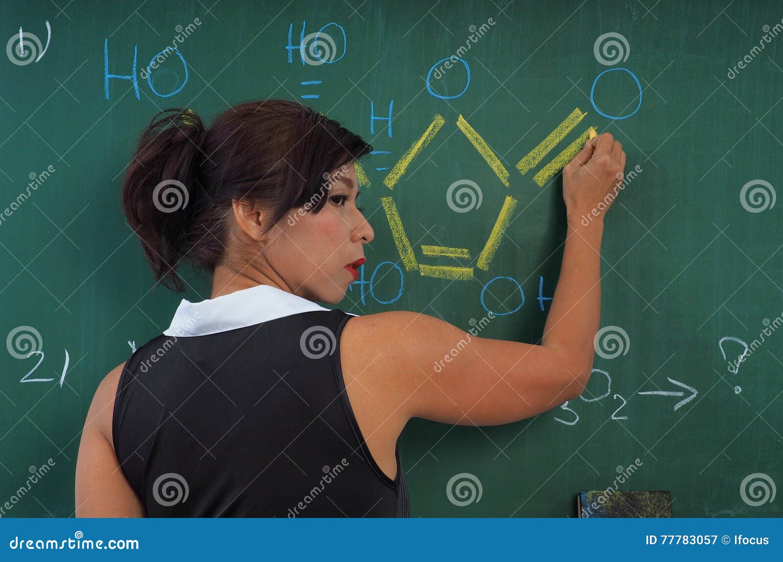 Pretty chemistry teacher stock image. Image of attractive - 77783057