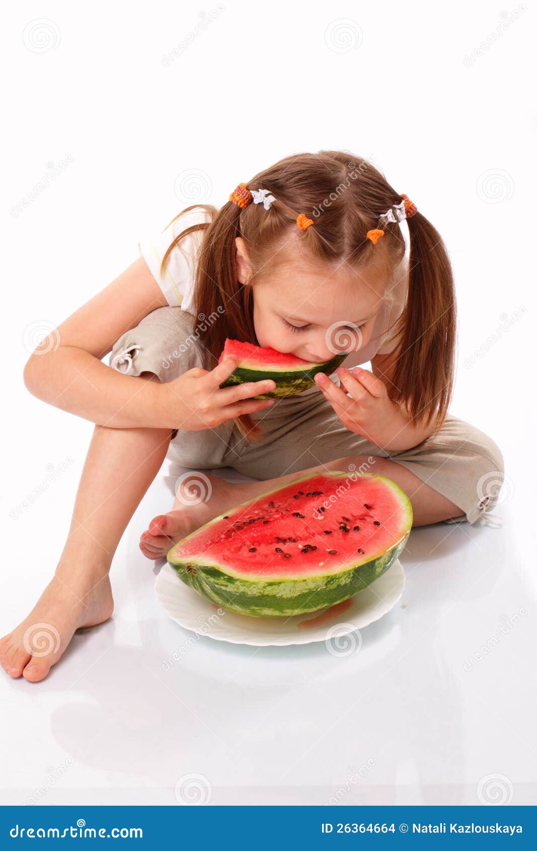 Pretty Child Eating Watermelon Stock Photo - Image of child, nice: 26364664