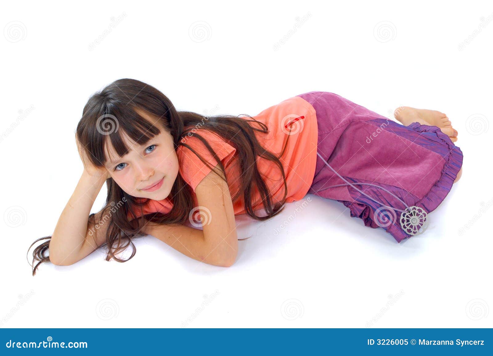 Pretty Child Lying on Floor Stock Image - Image of support, isolated ...