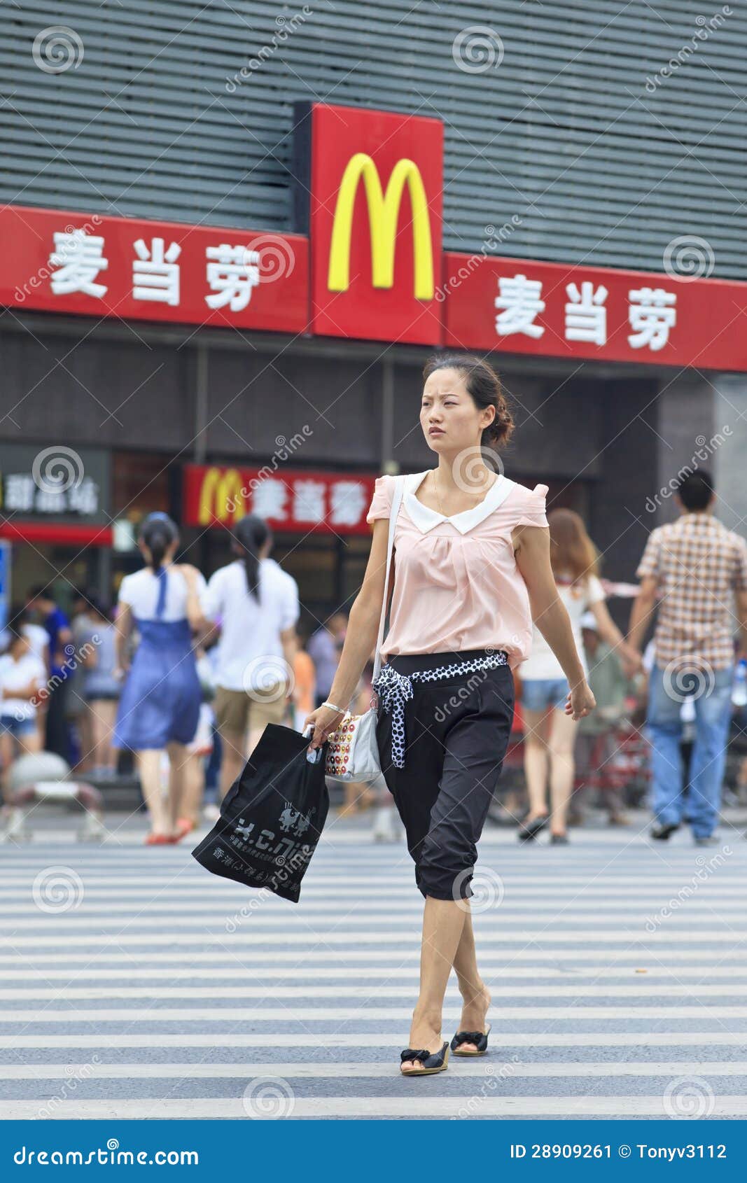 Pretty Chinese Girl in Front of MacDonald Editorial Photo - Image of ...