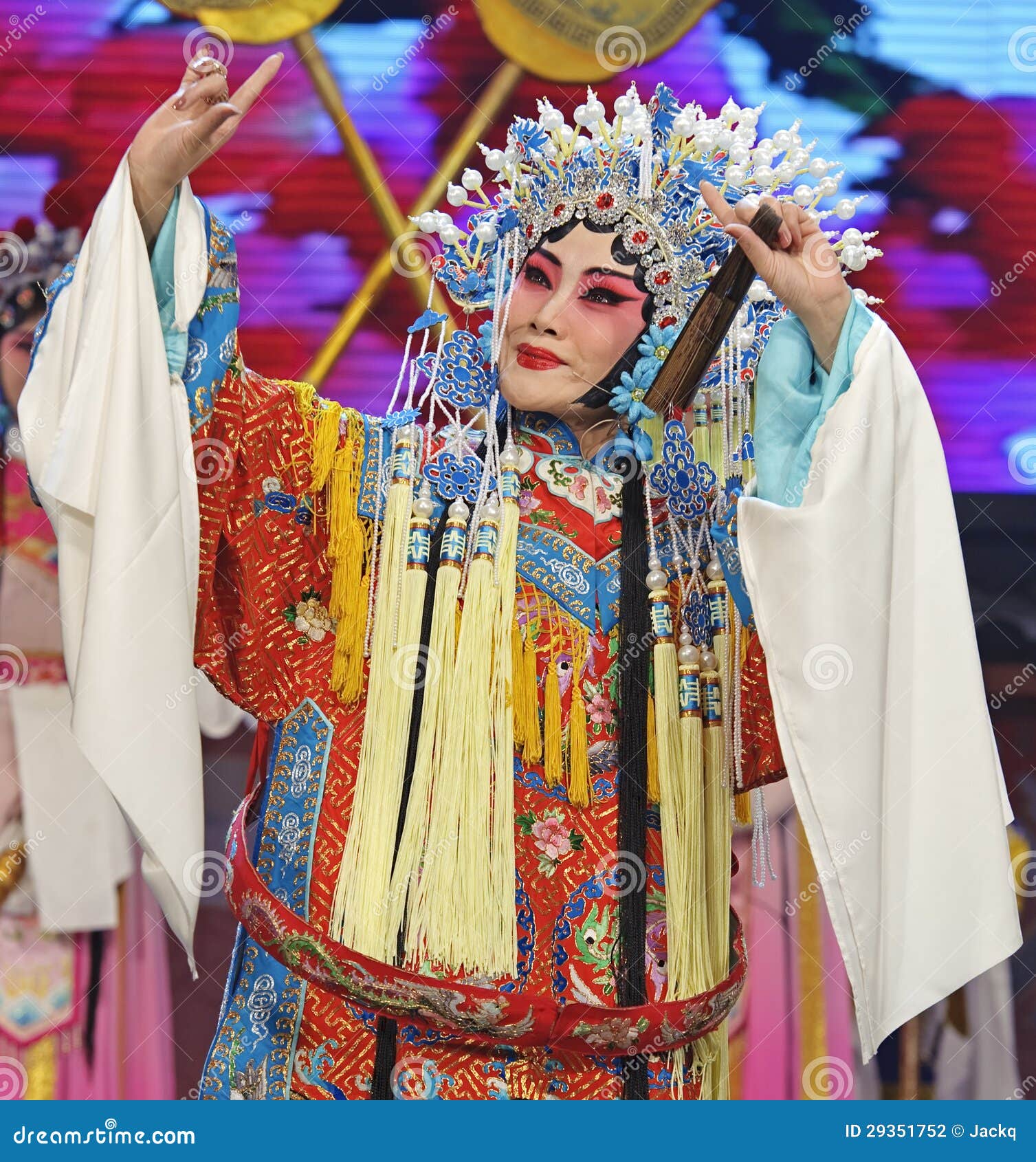 Pretty Chinese Opera Actress with Rich Adornment in Head Editorial ...