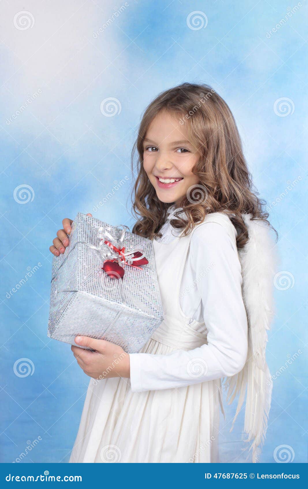 Pretty christmas angel stock image. Image of clouds, kids - 47687625