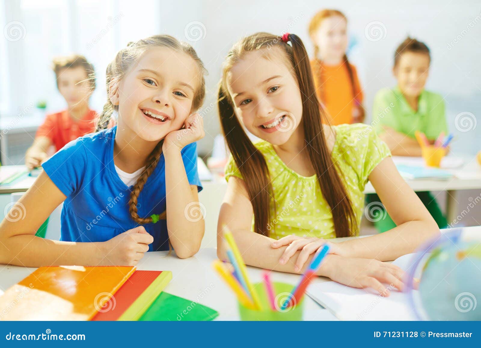 Pretty classmates stock photo. Image of toothy, children - 71231128