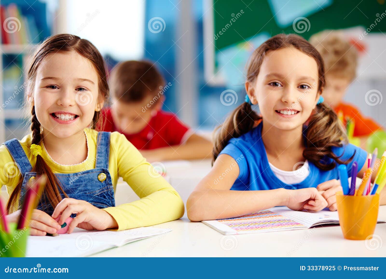 Pretty classmates stock image. Image of junior, charming - 33378925