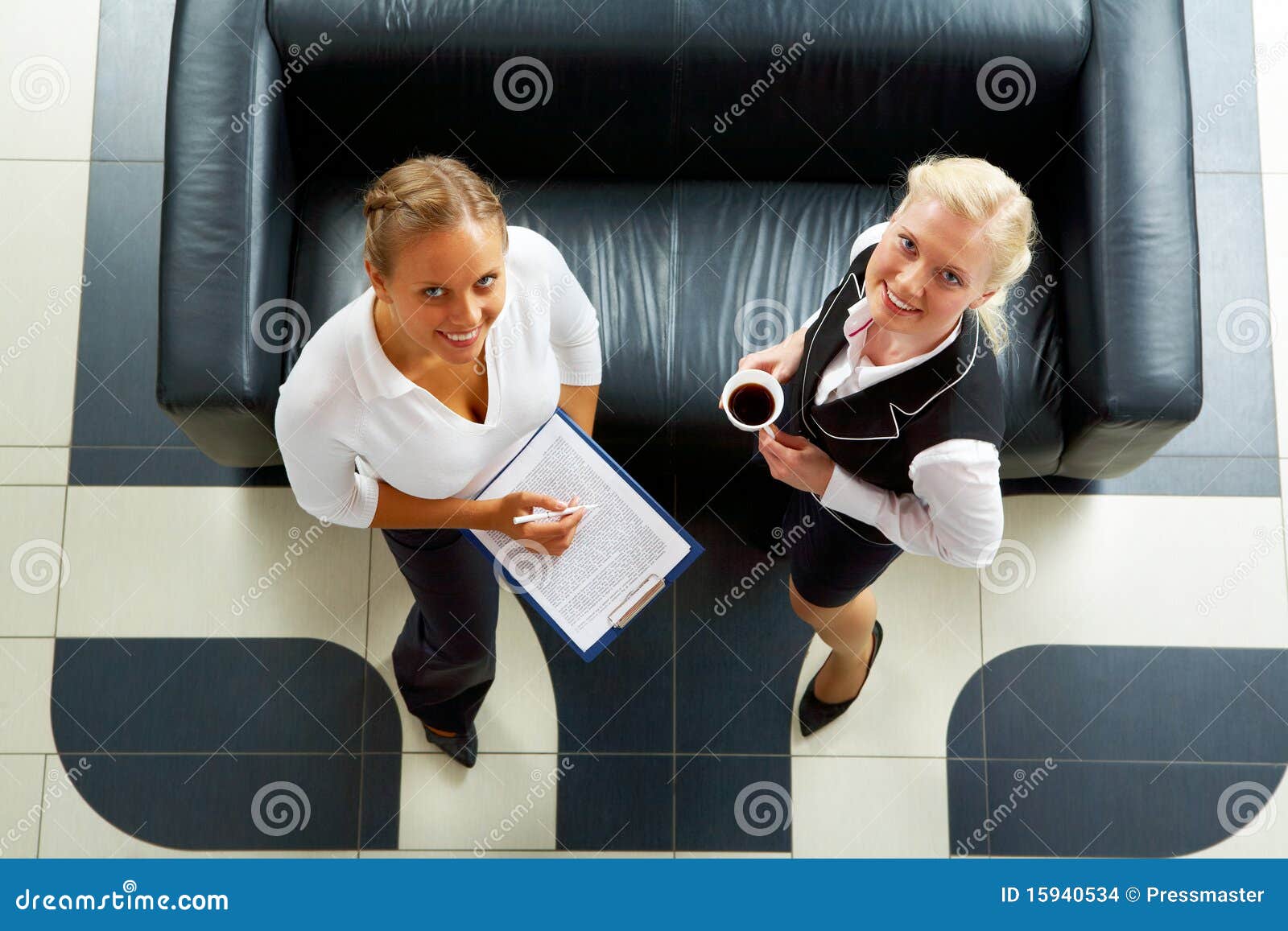 Pretty colleagues stock photo. Image of idea, looking - 15940534